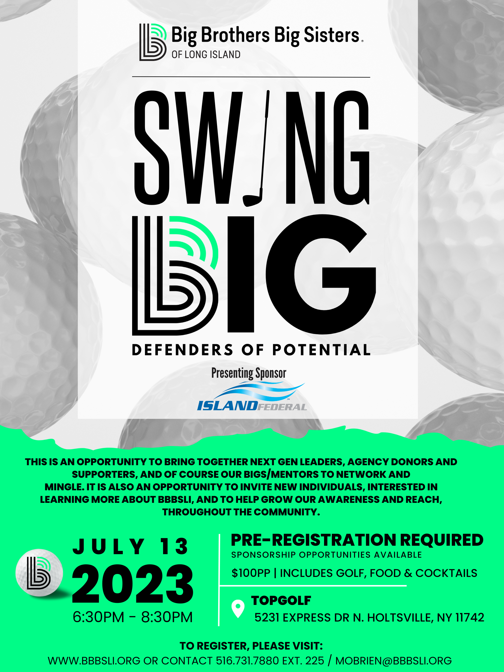 SWING BIG - TOP GOLF NETWORKING NIGHT - Big Brothers Big Sisters of ...
